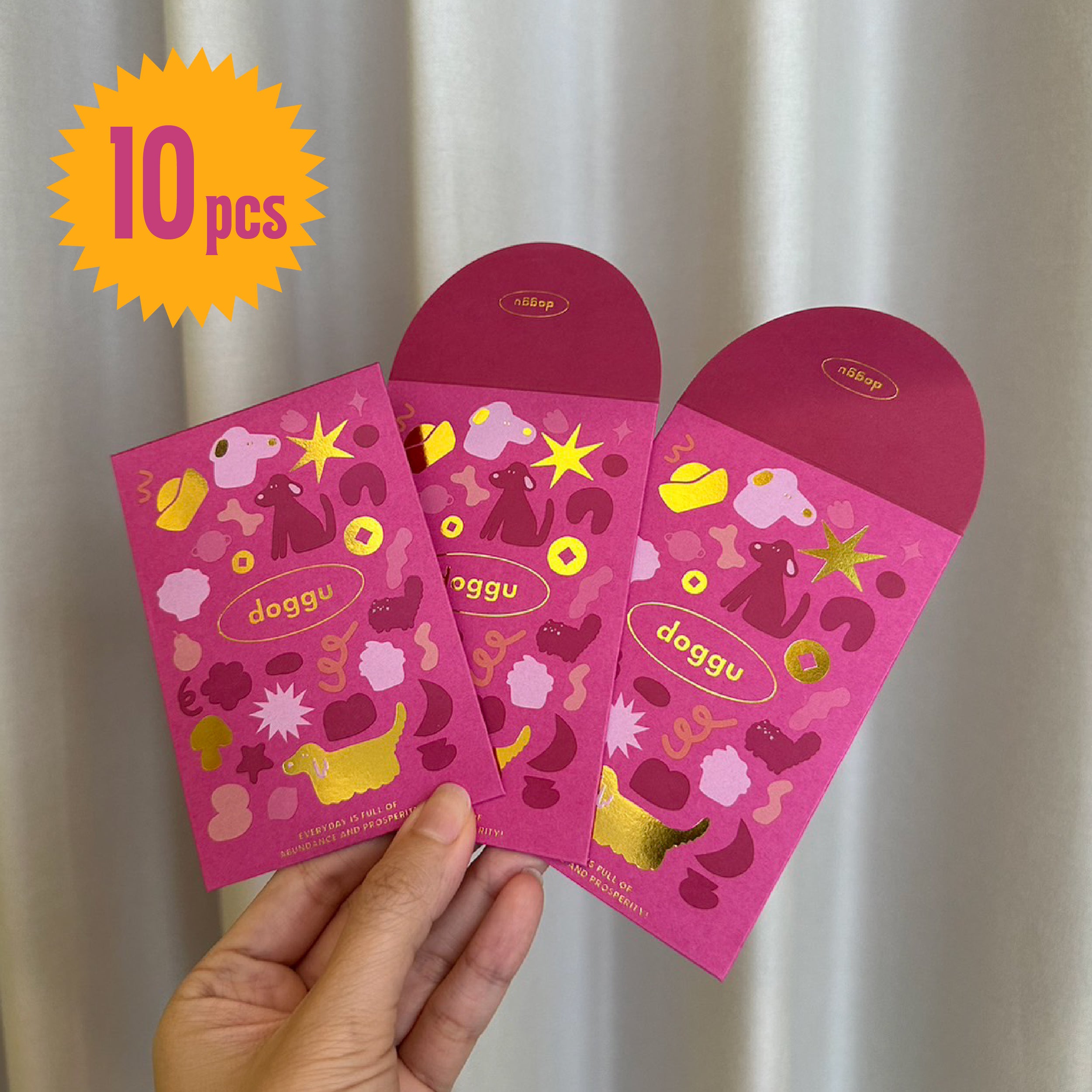 Ang bao Pink and gold envelopes – Doggu pets
